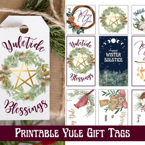 Yule Gift Tags Printable - Pagan Wiccan Christmas Tags - Yuletide ...