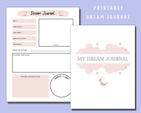 Dream Journal Printable Tracker PDF - Etsy