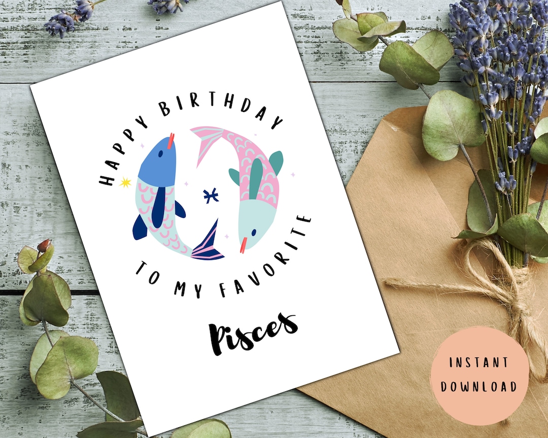Zodiac Birthday Card Printable, Astrology Birthday Card - Etsy