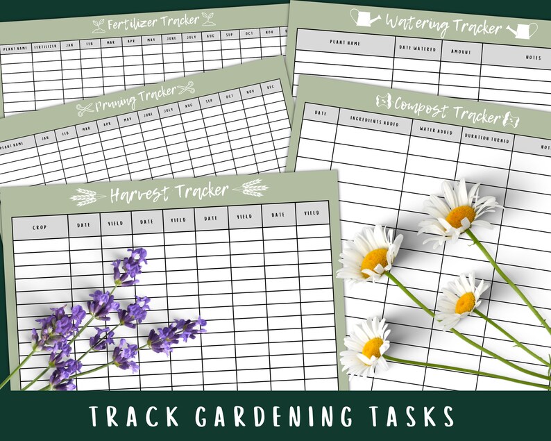 Garden Planner Printable, Vegetable Plant Tracker, Gardening Calendar ...