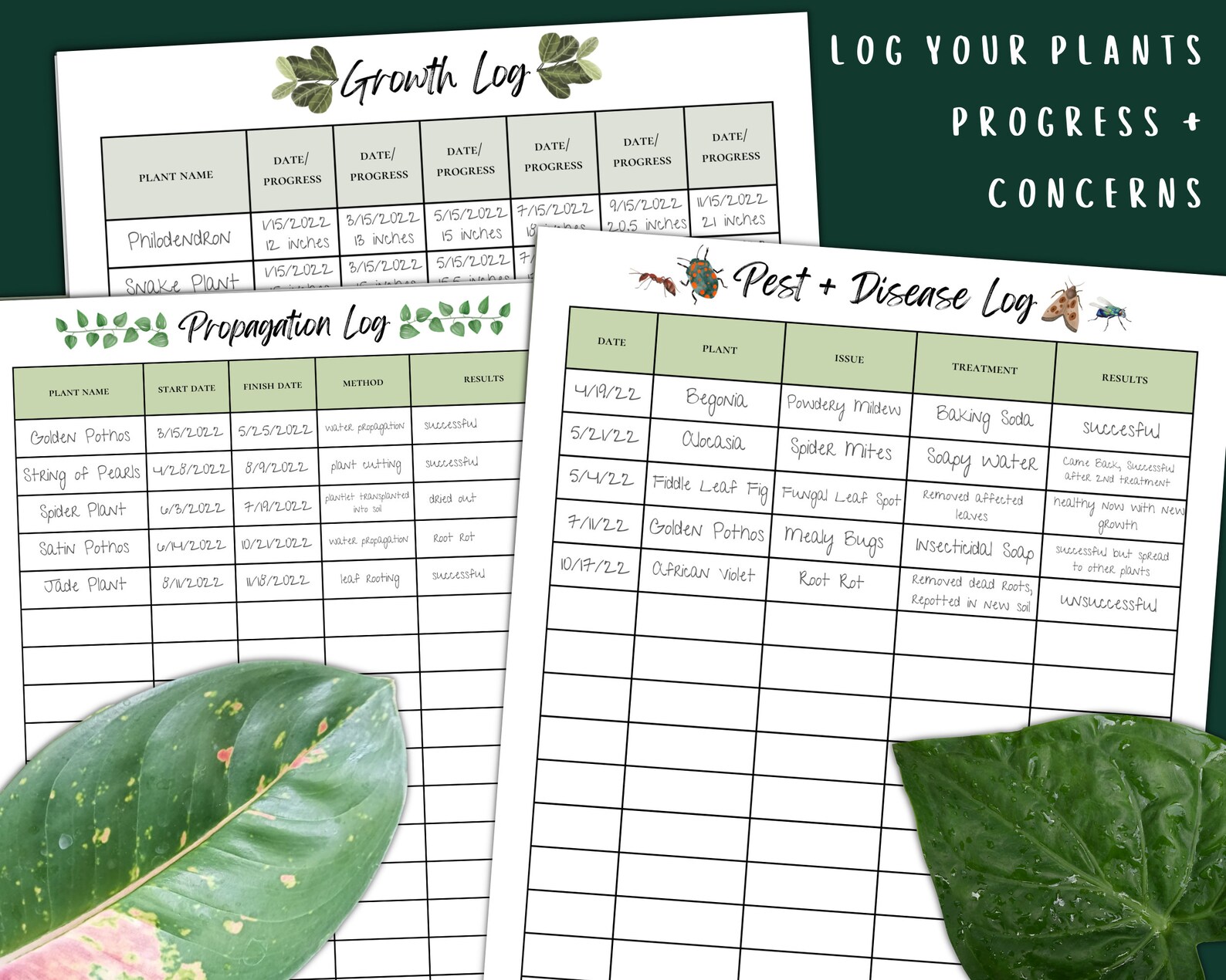 Houseplant Journal Printable - Plant Care Planner Tracker - Etsy