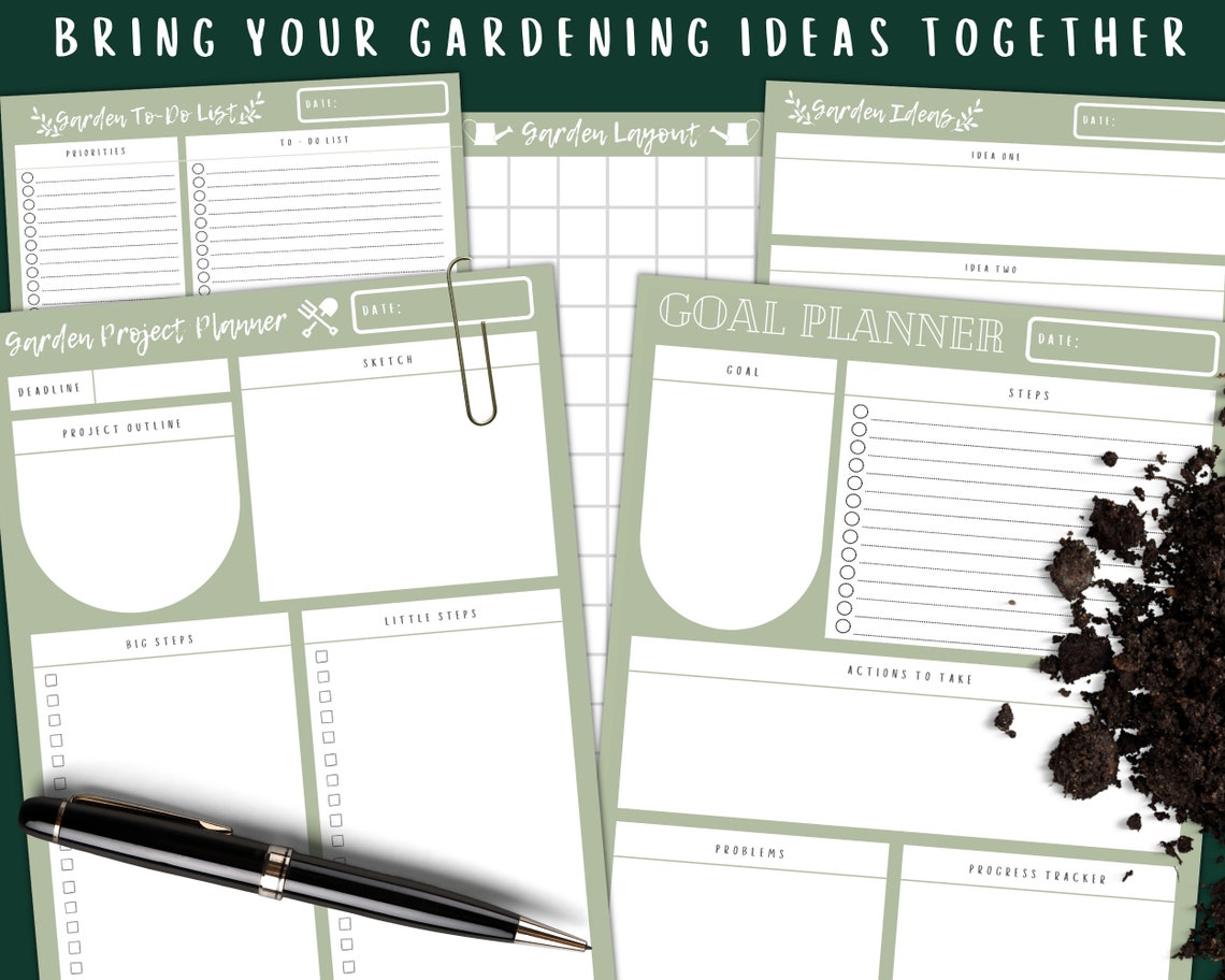 Garden Planner Printable, Vegetable Plant Tracker, Gardening Calendar ...