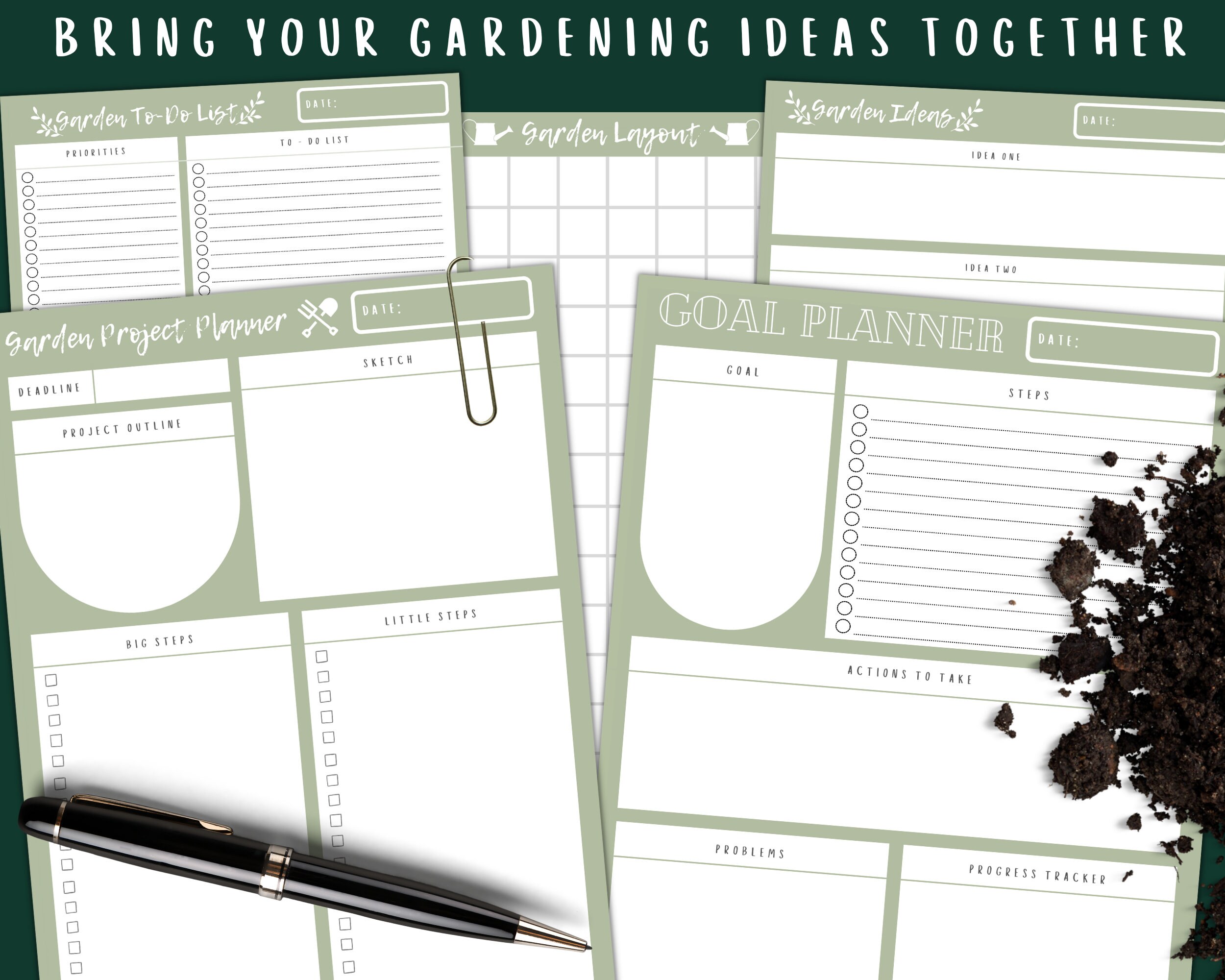 Garden Planner Printable, Vegetable Plant Tracker, Gardening Calendar ...
