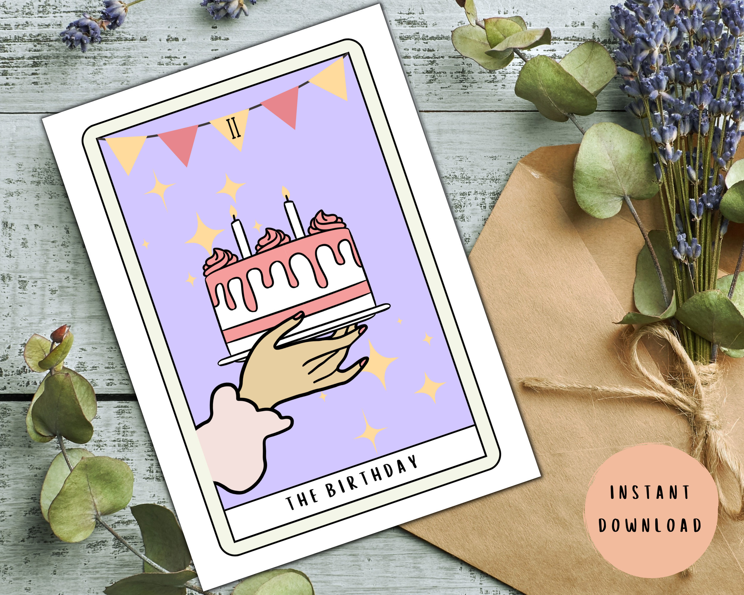 Tarot Birthday Card Printable, Witchy Birthday Card - Etsy