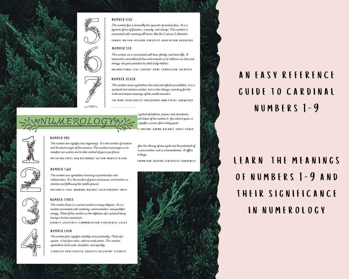 Numerology Basics Printable Grimoire Pages, Numbers for Wiccan Book of ...