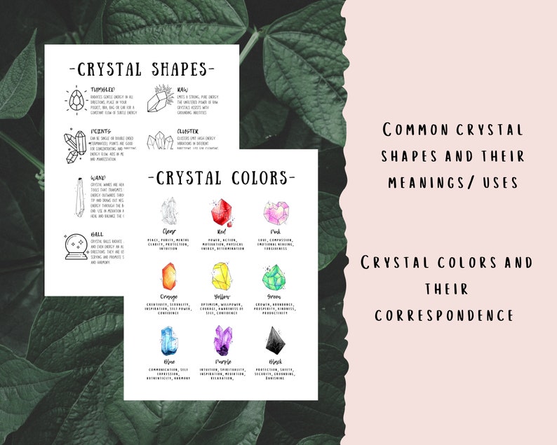 Crystal Basics Guide Printable Grimoire Pages, Book of Shadows Crystal ...