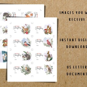 Printable Christmas Woodland Animal Gift Tags, Editable Preschool Gift ...