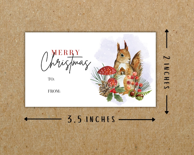 Printable Christmas Woodland Animal Gift Tags Editable - Etsy