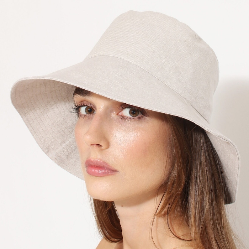 Linen & Silk Sun Hat / Summer Panama Hat / Wide Brim Hat / Linen Summer ...