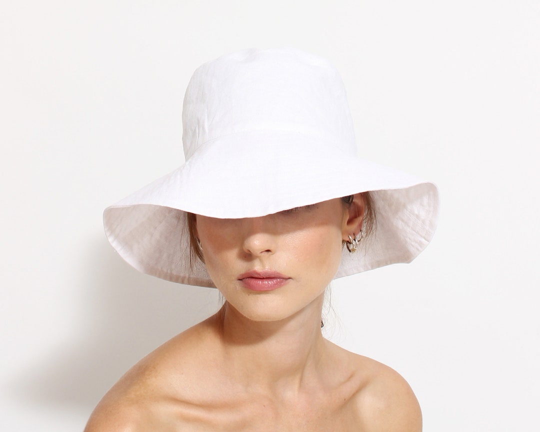 Linen & Silk Sun Hat / Summer Panama Hat / Wide Brim Hat / Linen Summer ...