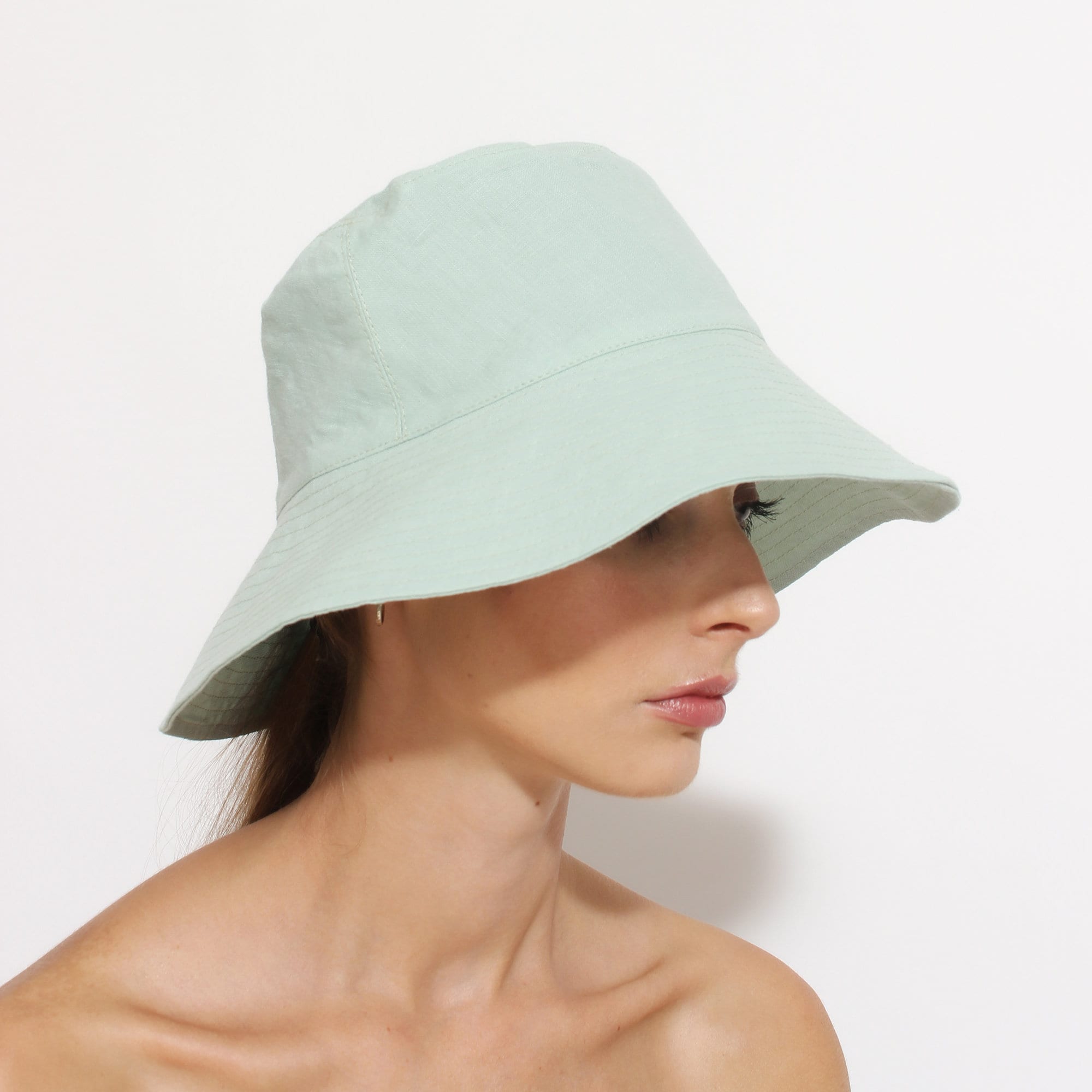 Linen & Silk Sun Hat / Summer Panama Hat / Wide Brim Hat / Linen Summer ...