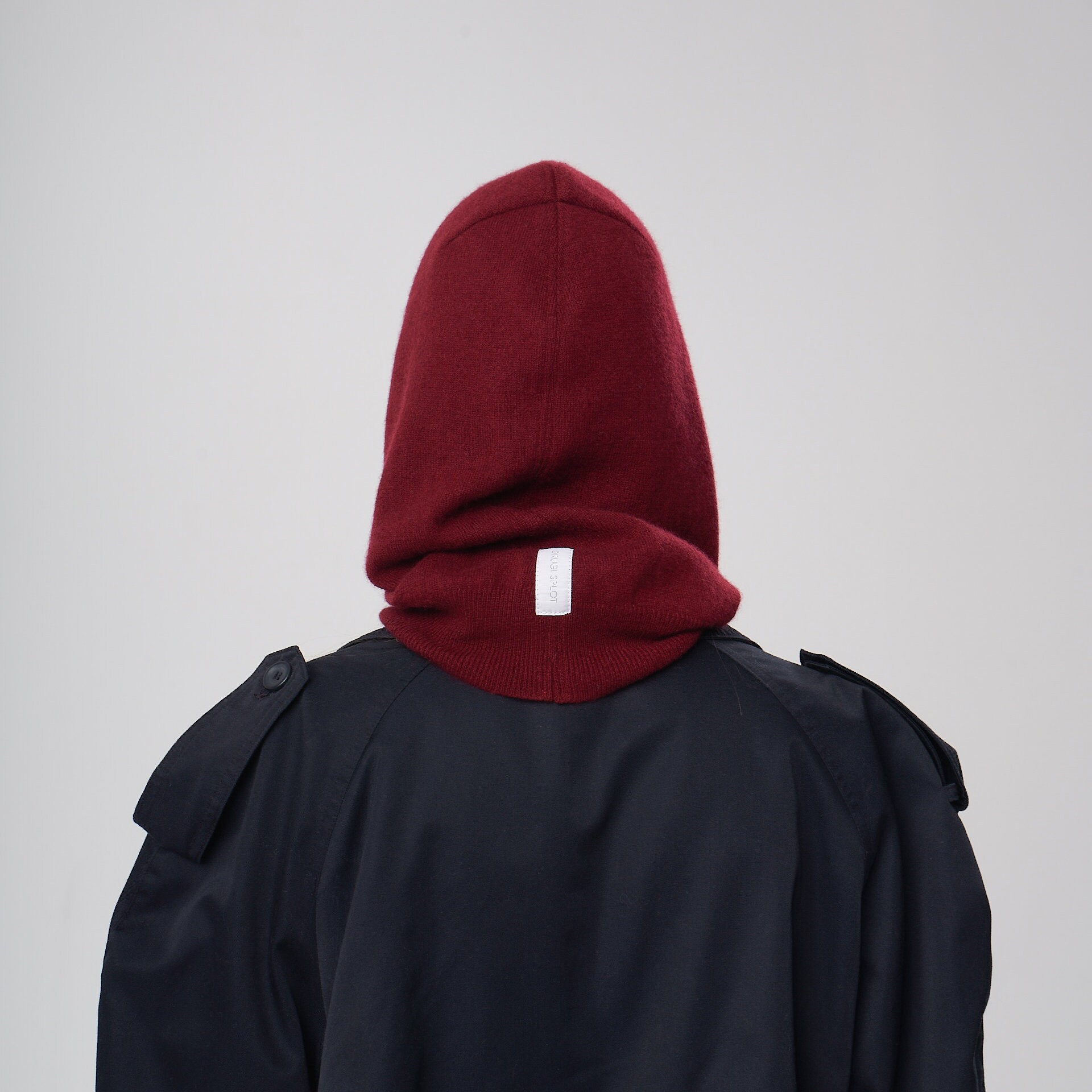 Pure Cashmere Hood in Burgundy Color With Strings Regulation. Made From ...
