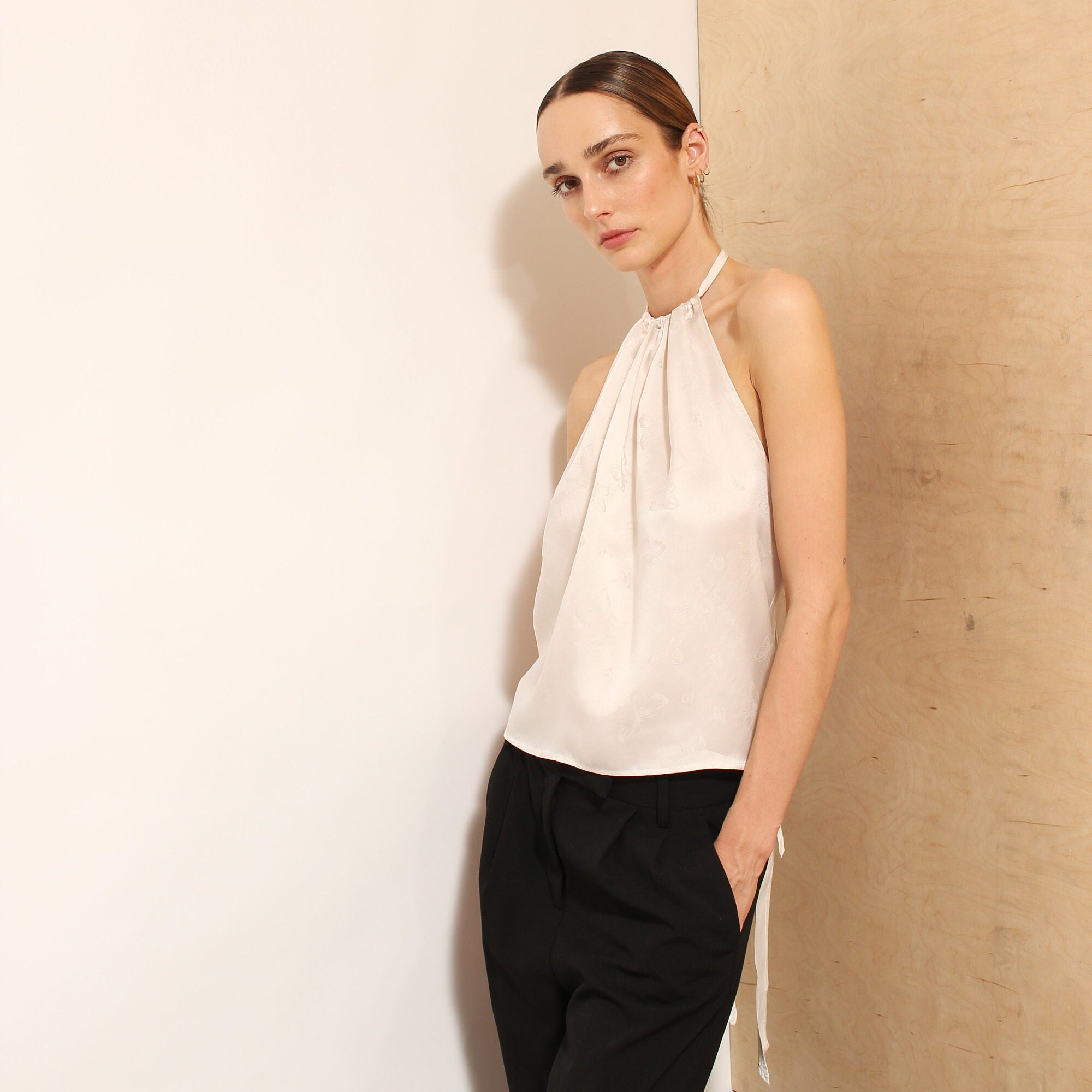 Summer Upcycled Silk Top, Backless Top, Luxury Pure Silk, Natural Satin ...