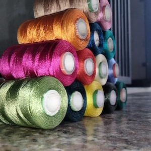 Wholesale Lot Spools of Silk Thread, Indian Art Silk Embroidery Threads ...