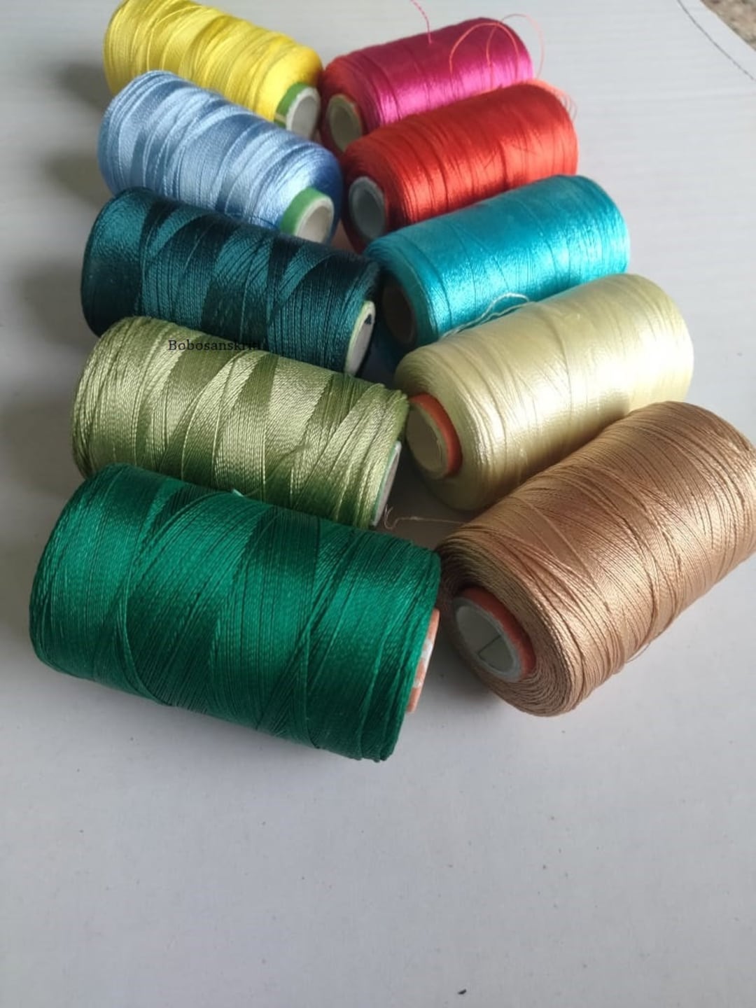 20 Pc Art Silk Embroidery Thread 800 Yards Spool Thread Line Silk ...