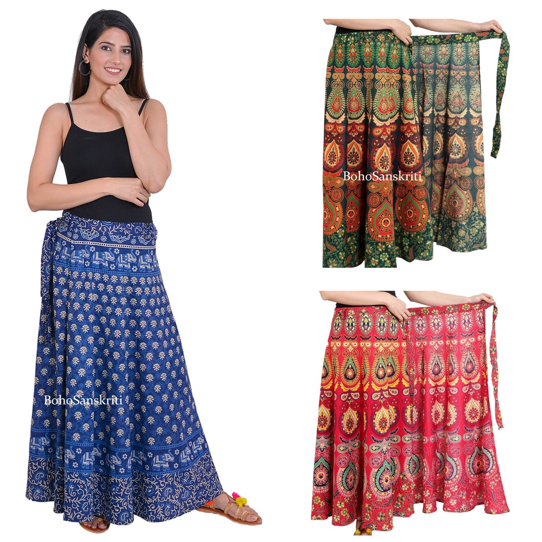 Wholesale Lots Indian Handmade Wrap Skirt Cotton Skirt Wrap Skirt Boho ...