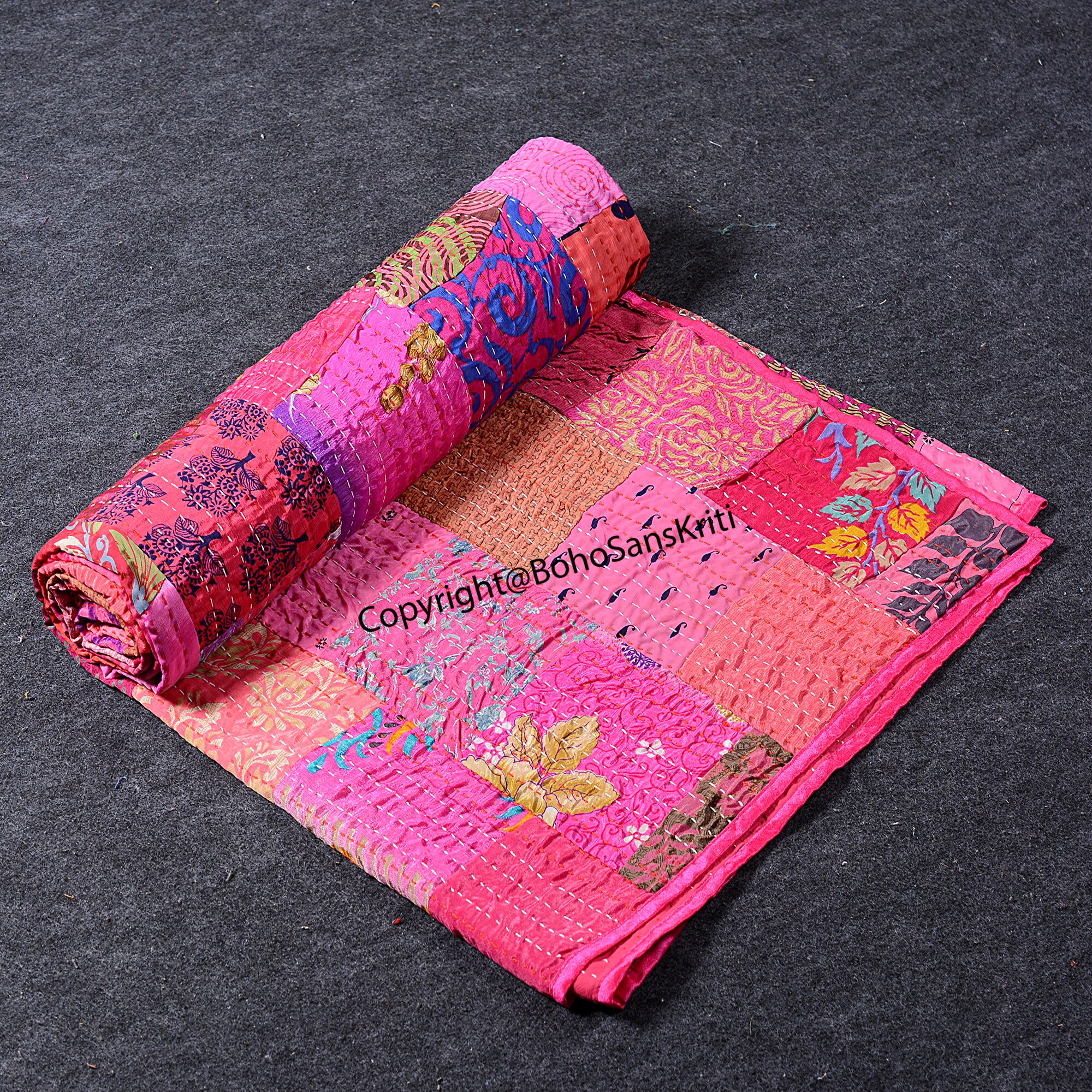 Vintage Handmade Patchwork Quilt | Etsy