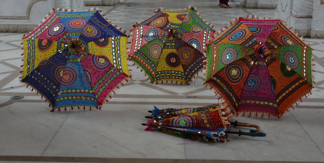 Wholesale Indian Umbrella Embroidery Umbrella Traditional Mehndi Decor ...
