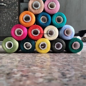 20 Pc Art Silk Embroidery Thread 800 Yards Spool Thread Line Silk Spools Hand Sewing Embroidery ...
