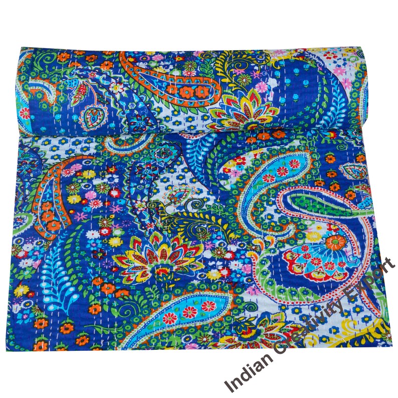 Unique Selection : Cotton Kantha Indian Quilts Throw Bedspread - Etsy