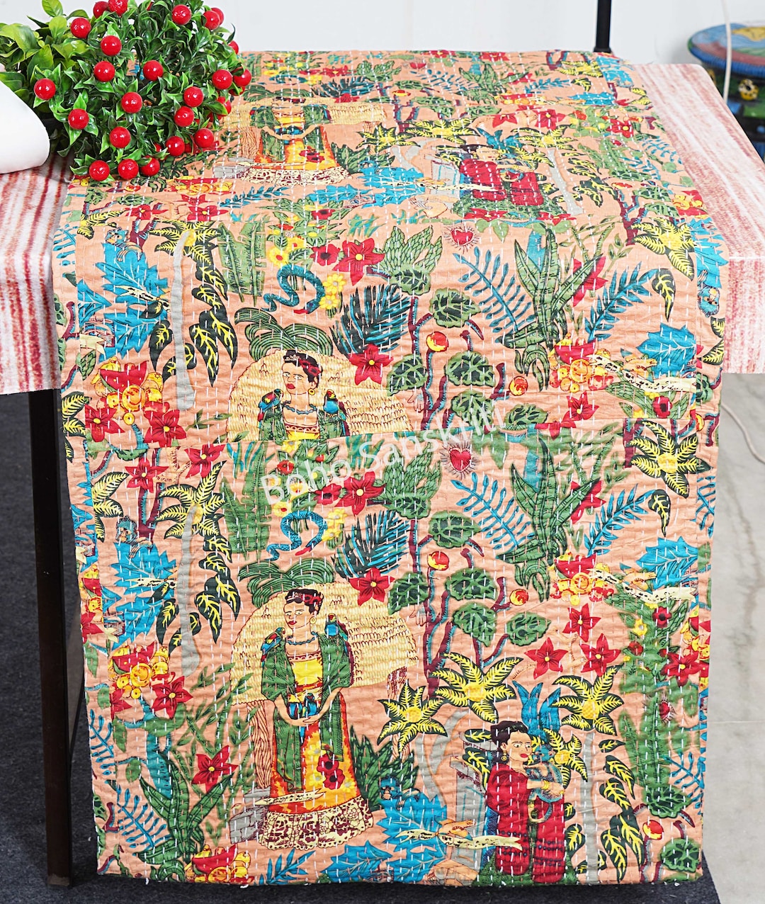 Indian Kantha Quilt, Kantha Quilt, Kantha Throw, Indian Quilts, Cotton ...