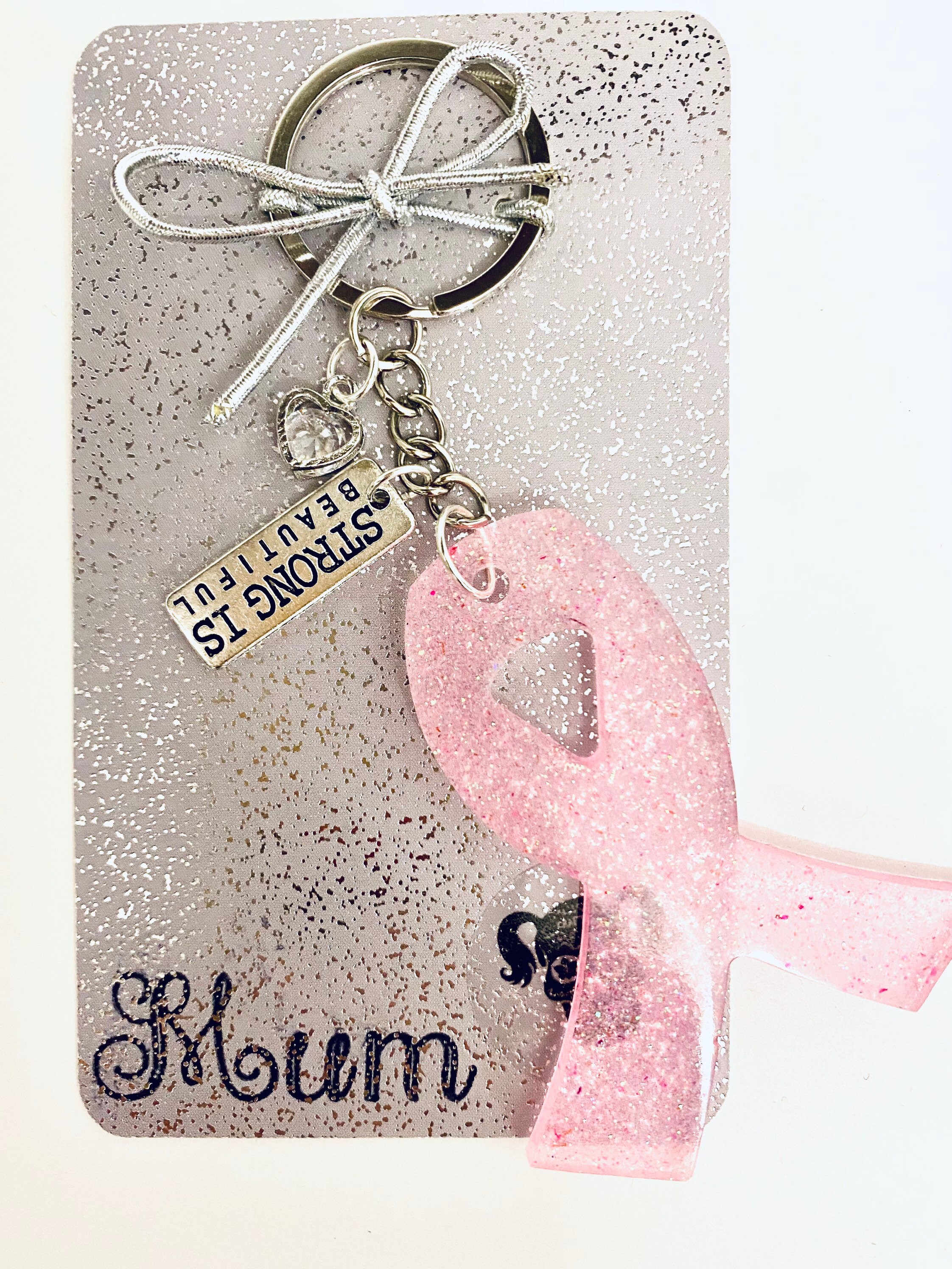 Runner Keyring / Breast Cancer Ribbon / Running Gift / - Etsy