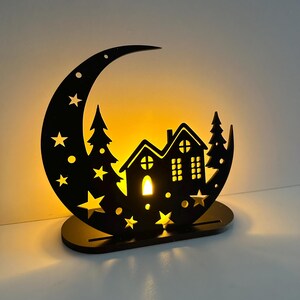 Moon House Candle Holder Svg, AI, Dxf Digital Cut File – Christmas ...