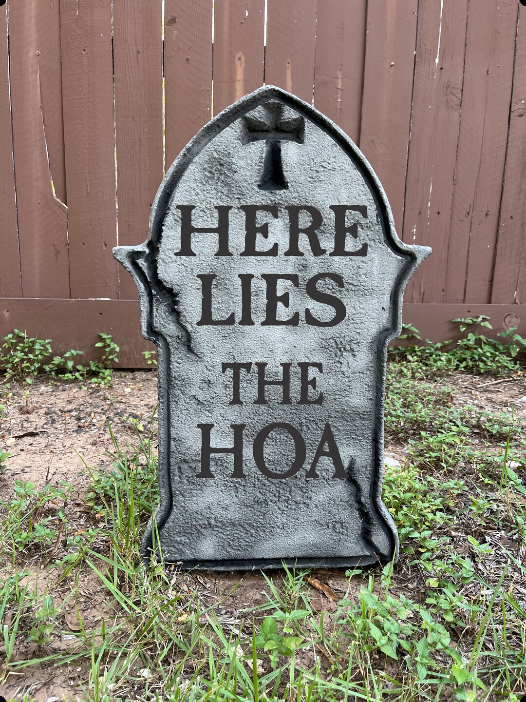 Handmade Halloween "here Lies the Hoa" Tombstone - Spooky Decor - Etsy