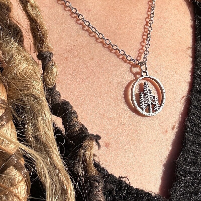 Pine Tree Pendant - Etsy