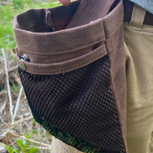 Leather Waxed Canvas Forager Bag Wilderness Foraging - Etsy