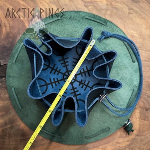 Viking Rune Pouch, Bushcraft Pouch, Vegvisir, Aegishjalmur, Icelandic ...