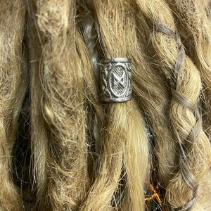 Viking Runes Beads / Runic Alphabet Dreadlock Bead / Hair Wrap Bead ...