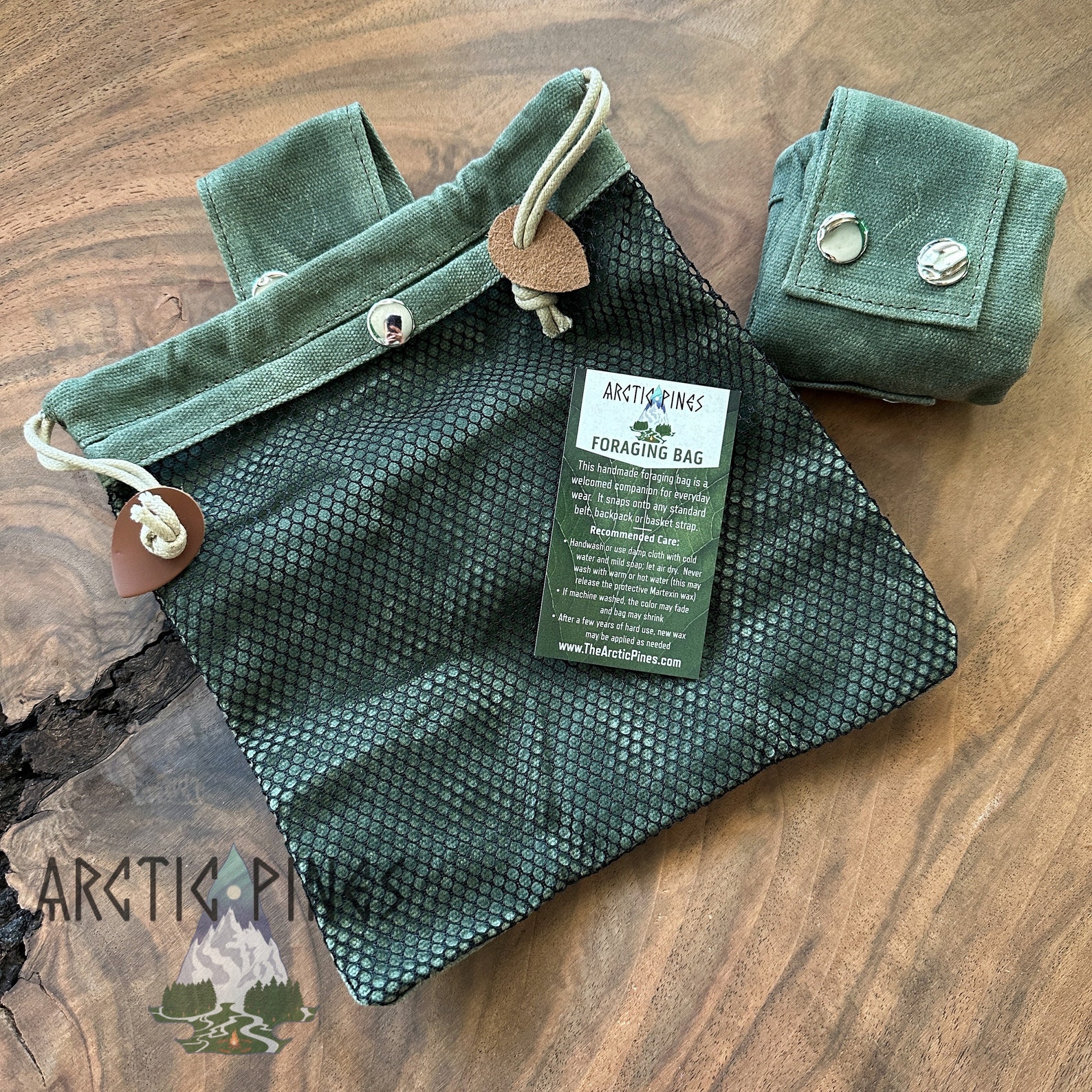 FOREST GREEN MESH Gathering / Foraging Bag Folding - Etsy