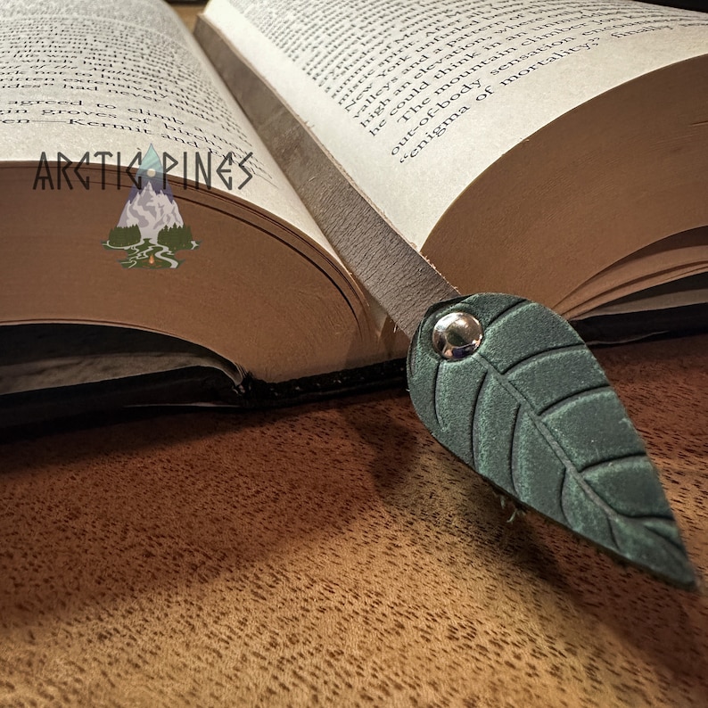 Leaf Bookmark, Recycled Leather Leaf Bookmark, Gift for Readers, Nature ...