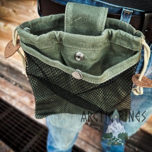 FOREST GREEN MESH Gathering / Foraging Bag - Folding Collapsable ...