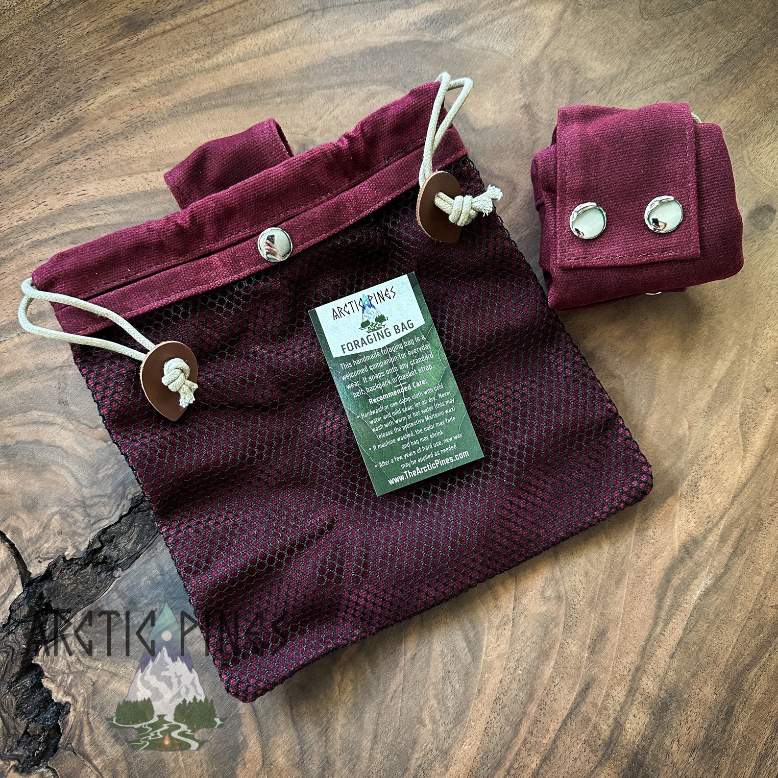 8x8 Mesh Foraging Bag, Bushcraft Pouch, Belt Pouch, Forager, Mushroom ...