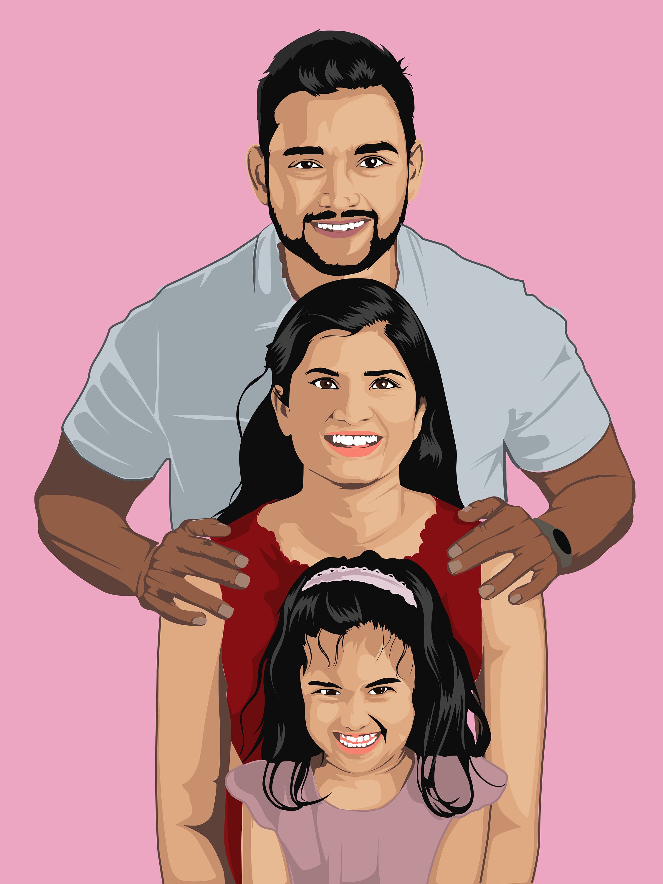 Custom Cartoon Portrait, Cartoon Portrait, Personalized Portrait ...