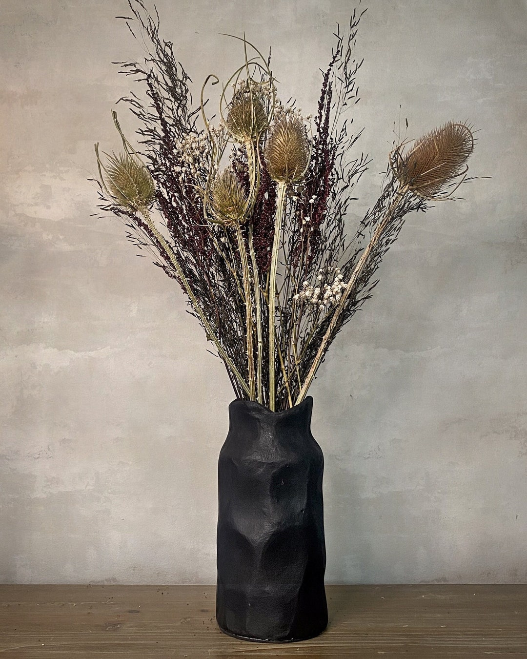 Winter Dried Flower Bouquet Tall Dried Flowers Optional Vase - Etsy