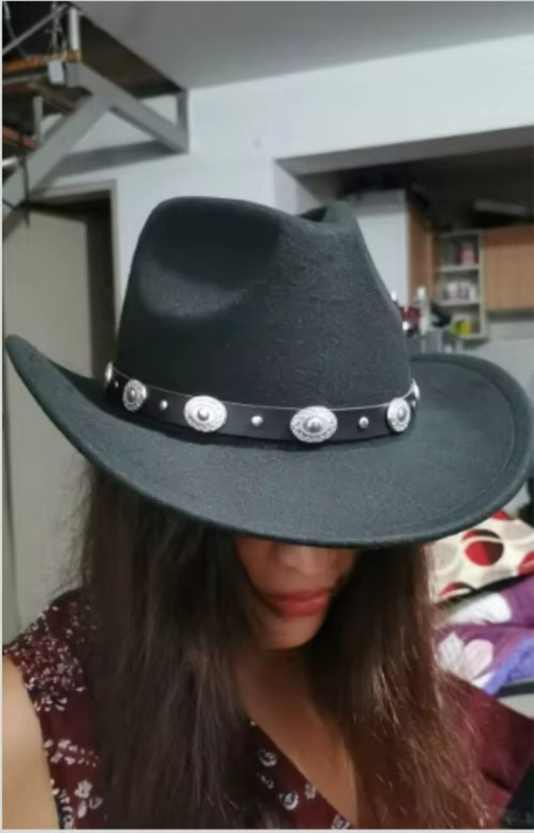 Handcrafted Felt Wide Brim Western Cowboy Hat Unisex Emerald Decor All ...