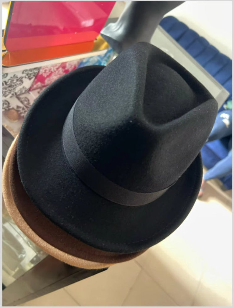 Handcrafted Men's Thick Wool Fedora | Classic Narrow Brim Jazz Hat for ...