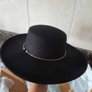 Handcrafted French-inspired Wide Brim Fedora | Elegant 10CM Brim Wool ...