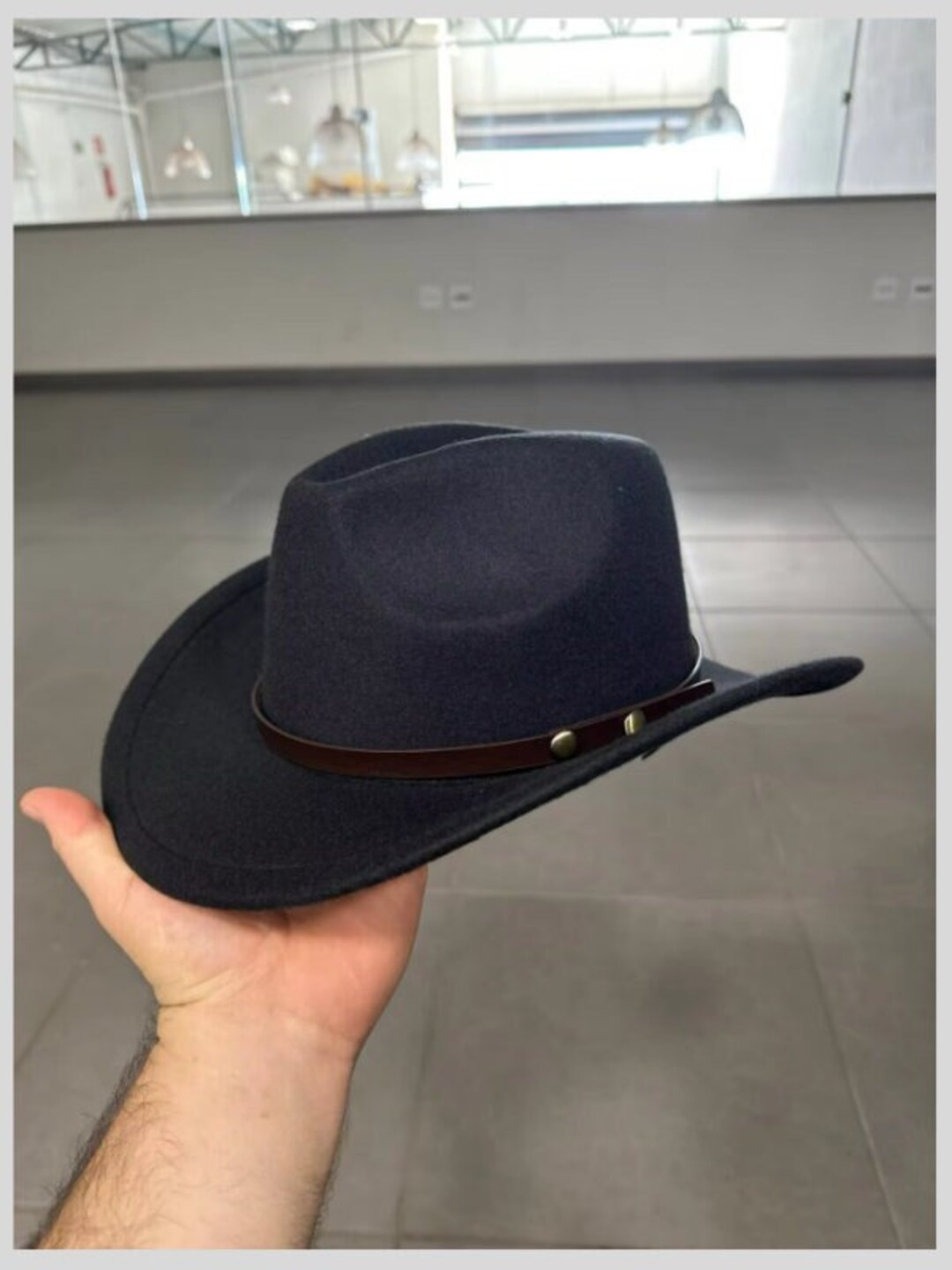 Black Fedora, Unisex Fedora, Cowboy Style Hat, Wool Blend Fedora ...