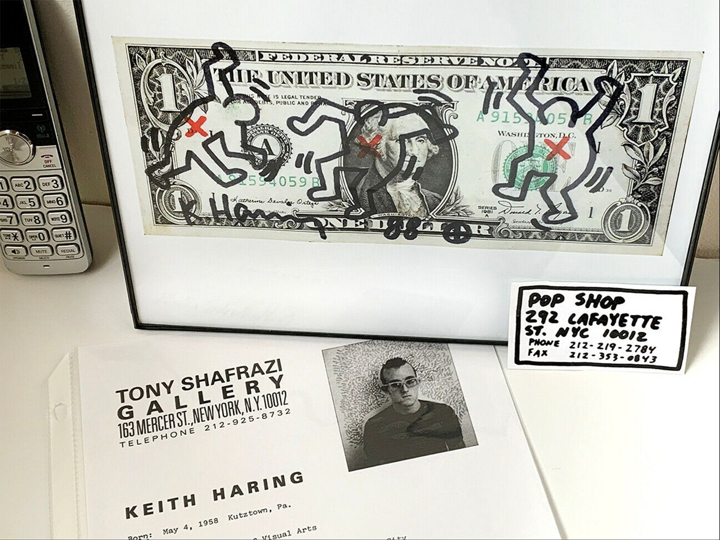 Keith Haring Signed Dollar Bill Resume POP SHOP Biz Card - Etsy UK