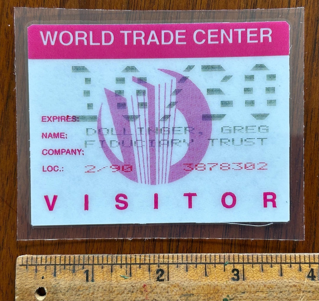 Authentic World Trade Center Visitor Pass New York, Twin Towers, WTC ...