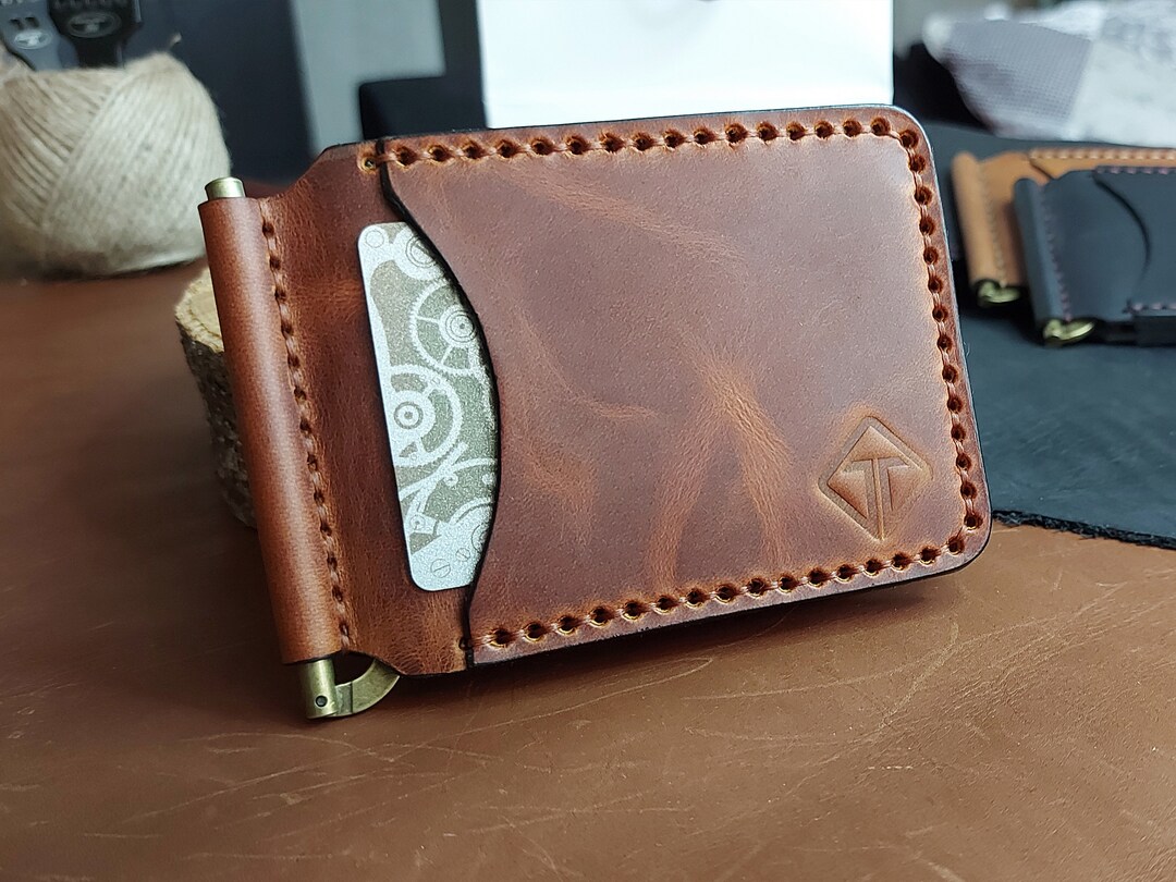 Front Pocket Wallet With Money Clip, Slim Wallet, Handmade Leather ...
