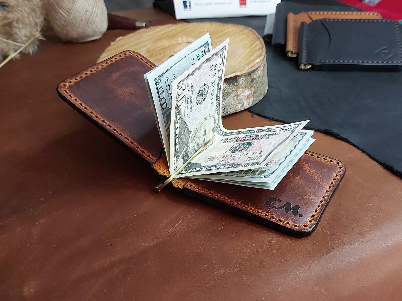 Front Pocket Wallet With Money Clip, Slim Wallet, Handmade Leather ...