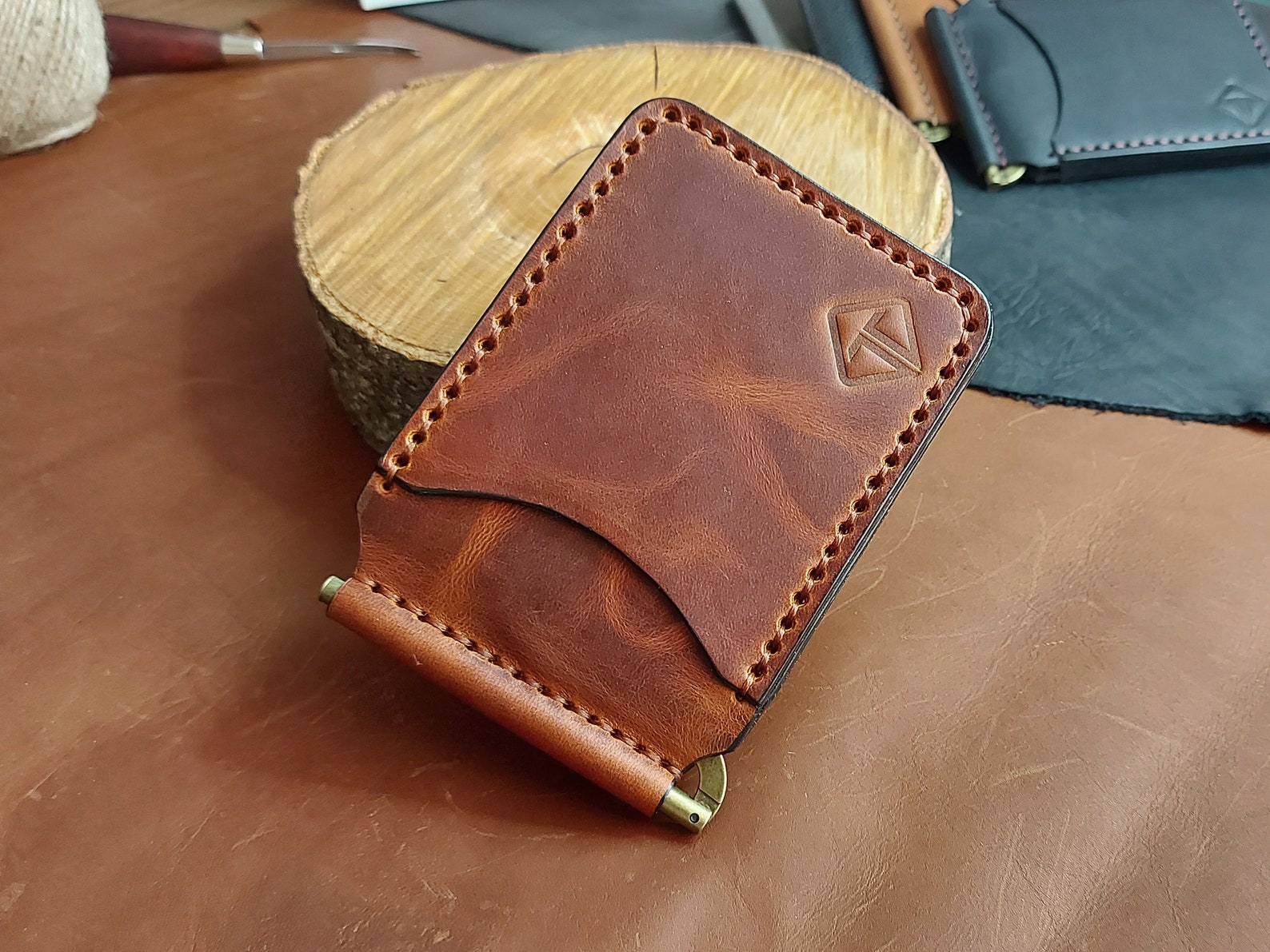 Front Pocket Wallet With Money Clip, Slim Wallet, Handmade Leather ...