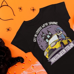 Skeleton Cabman Taxi Driver Creepy Cab Drive Get in Losers Halloween ...