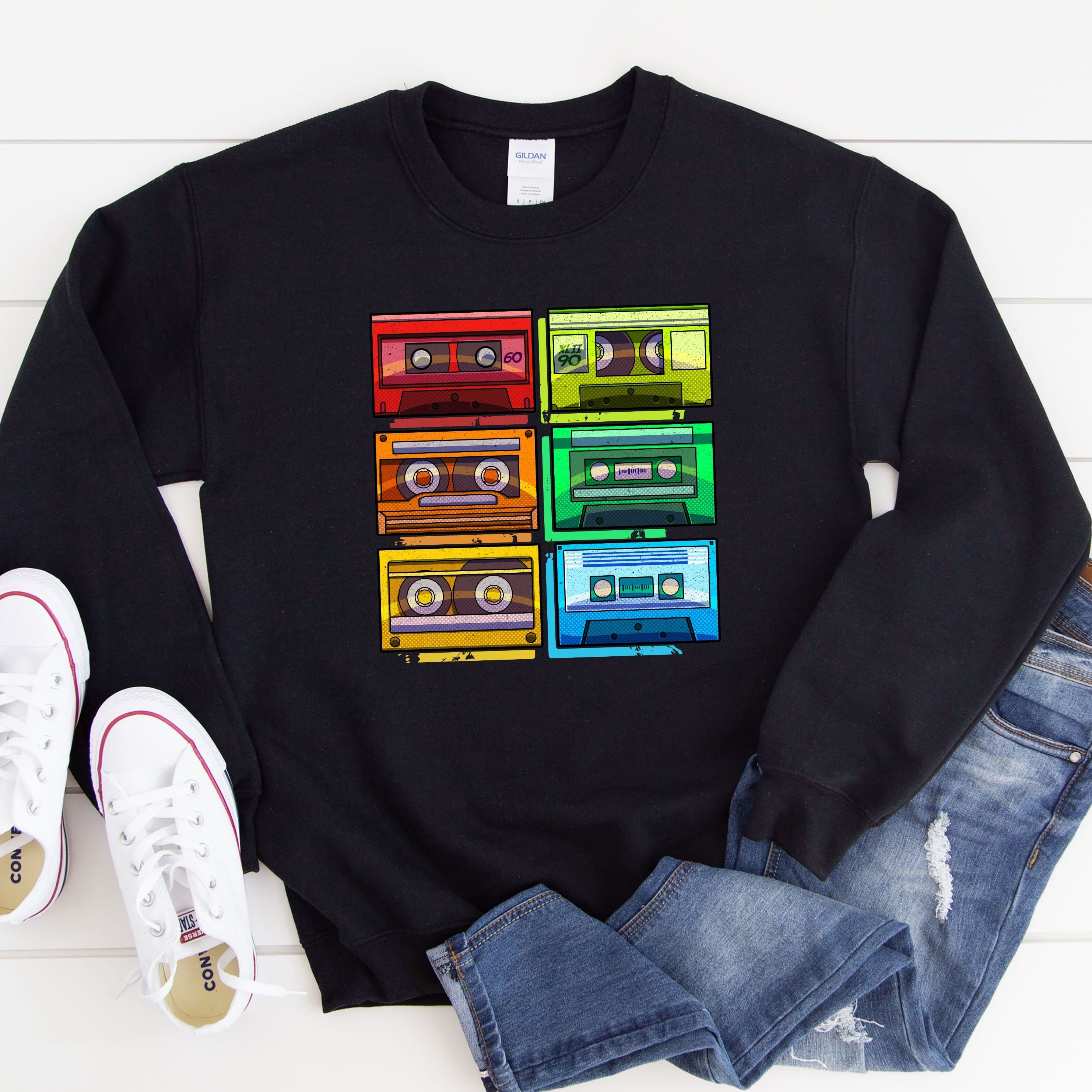 Retro Audio Cassette Mix Tape Collectors Vintage 80s 90s Music Party Vibes Oldschool ...