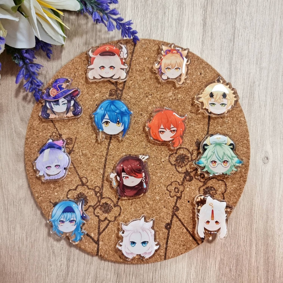 Genshin Impact Acrylic Pins - Etsy